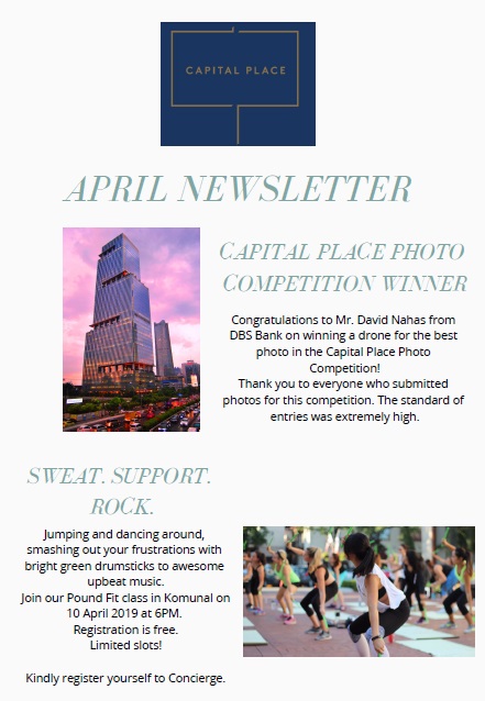 CONCIERGE NEWSLETTER 2019 : Capital Place