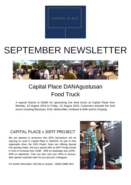 CONCIERGE NEWSLETTER 2019 : Capital Place