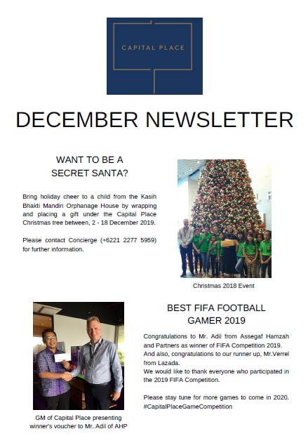 CONCIERGE NEWSLETTER 2019 : Capital Place